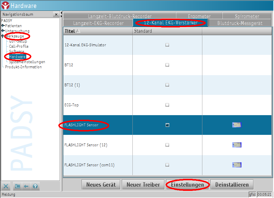 Flashlight-EKG: Serielle Schnittstelle "COMxx" konnte nicht geöffnet ...